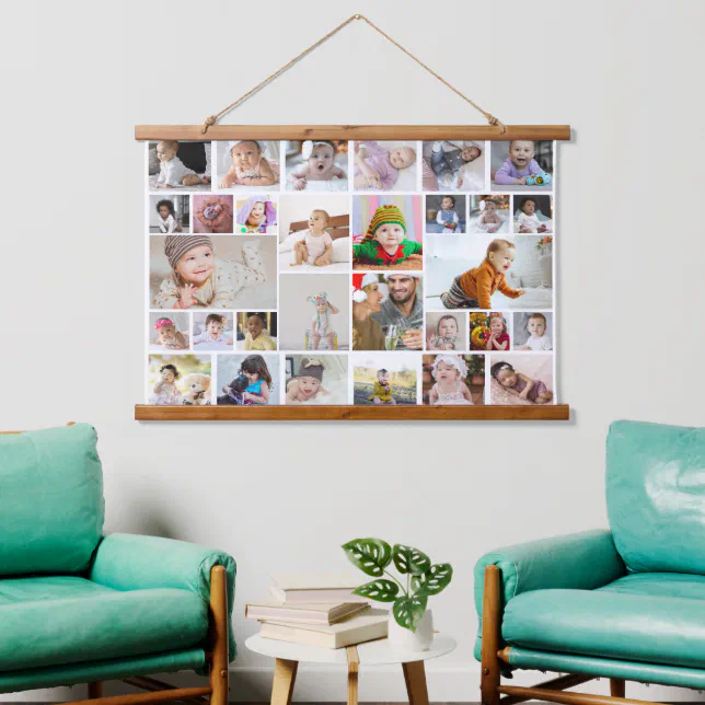 Design Your Own 30 Photo Collage Hanging Tapestry | Zazzle