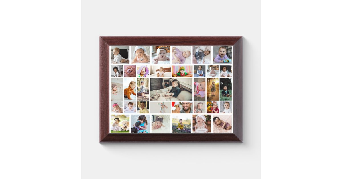 Design Your Own 35 Photo Collage Award Plaque | Zazzle