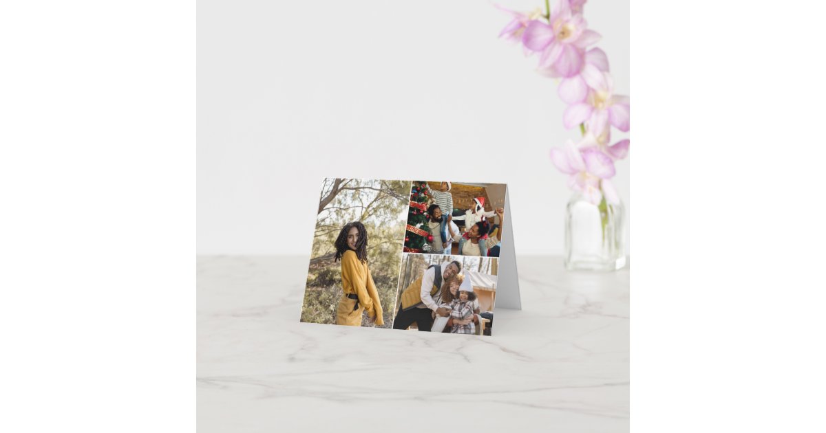 Design Your Own 3 Photo Collage Card | Zazzle