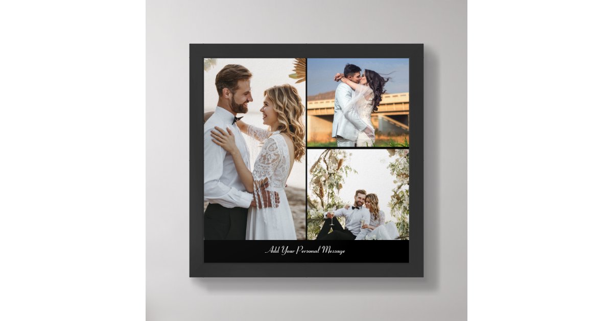 Design Your Own 3 Photo Collage Framed Art | Zazzle