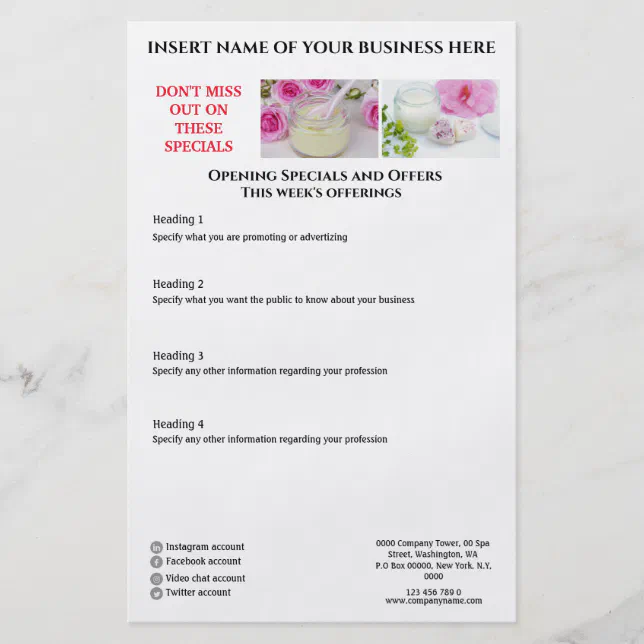 Design your own 4 photo business marketing handout | Zazzle