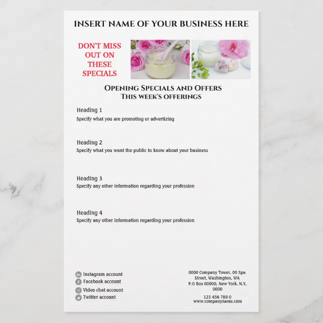 Design your own 4 photo business marketing handout | Zazzle
