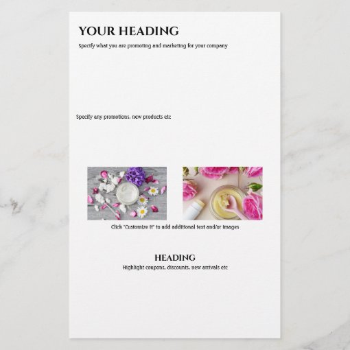 Design your own 4 photo business marketing handout | Zazzle