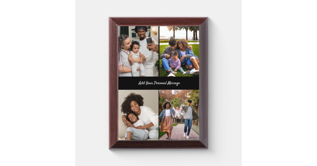 Design Your Own 4 Photo Collage Award Plaque | Zazzle