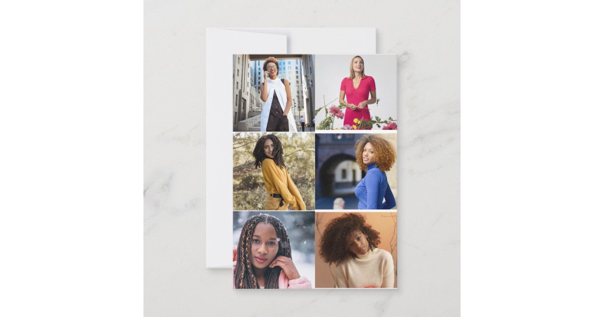 Design Your Own 6 Photo Collage Card | Zazzle
