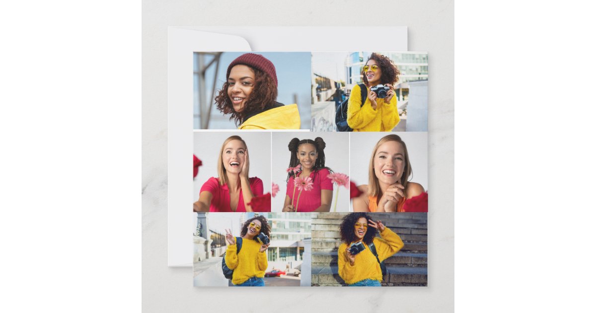 Design Your Own 7 Photo Collage Card | Zazzle