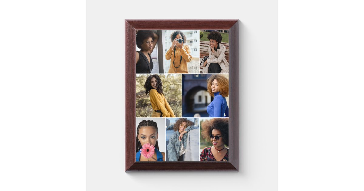 Design Your Own 8 Photo Collage Award Plaque | Zazzle