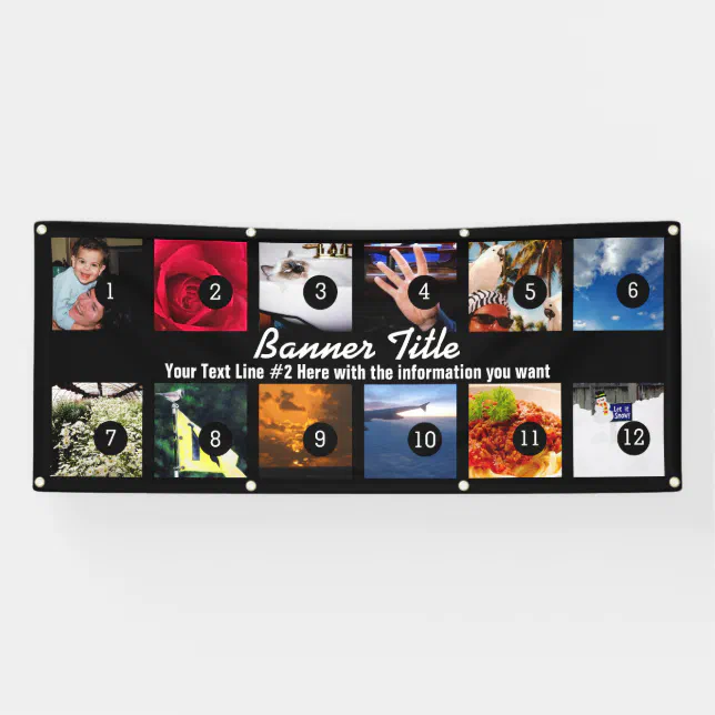Design Your Own Banner 12 Images with text easily | Zazzle
