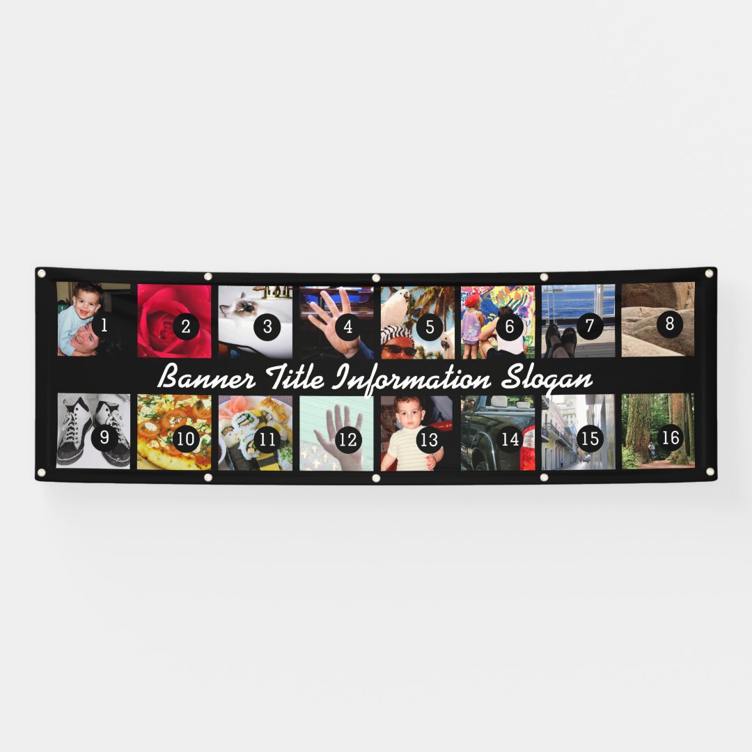 Design Your Own Banner 16 Images with text easily | Zazzle