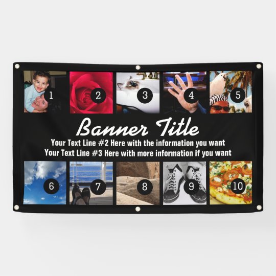 Design Your Own Banner ten Images with text easily | Zazzle.com