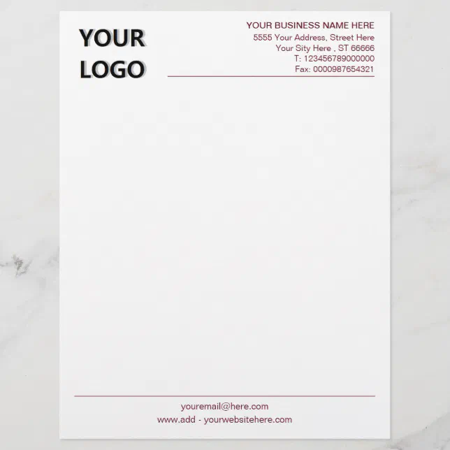 Design Your Own Business Letterhead with Logo | Zazzle