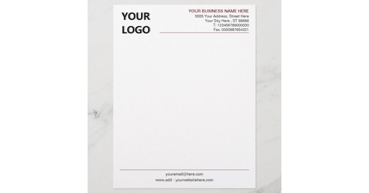 Design Your Own Business Letterhead with Logo | Zazzle