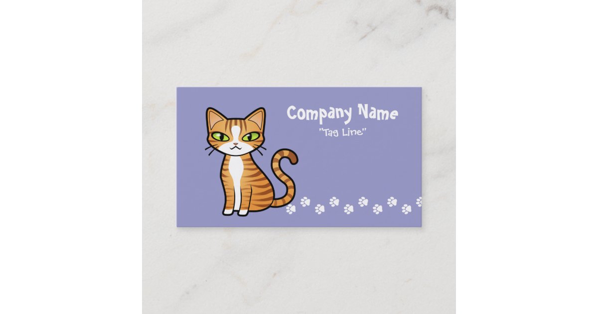 Design Your Own Cartoon Cat Business Card | Zazzle