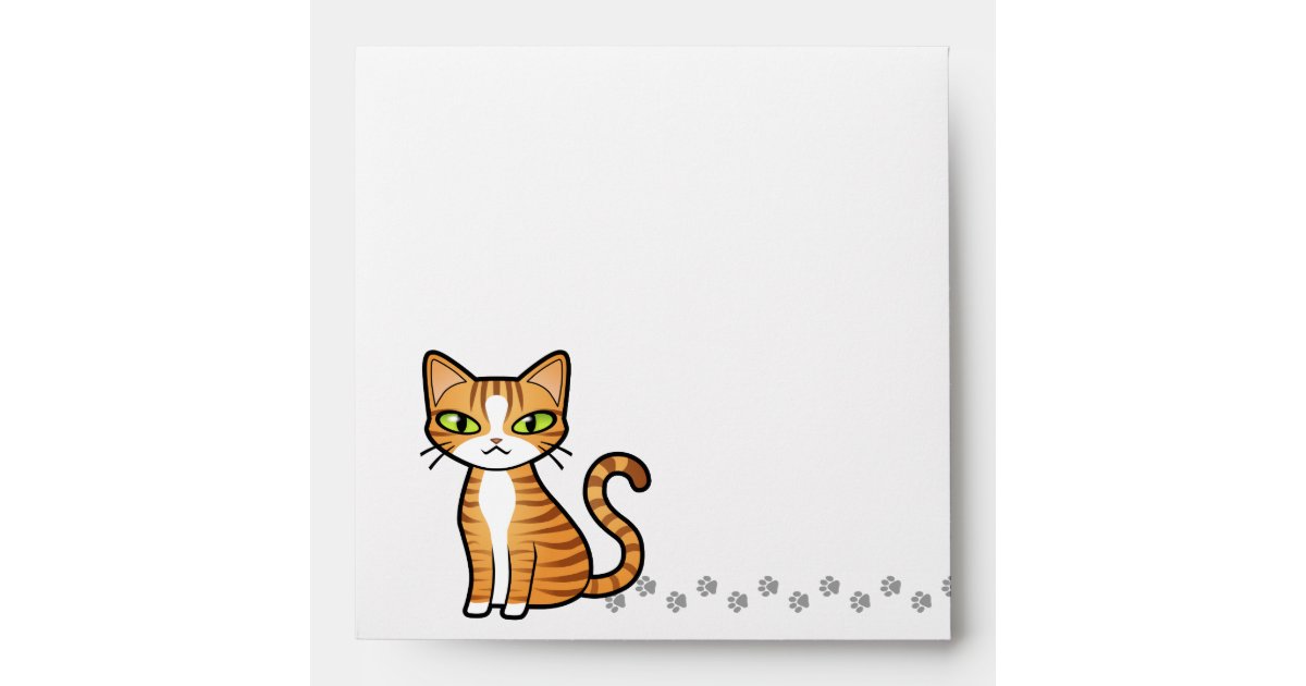 Design Your Own Cartoon Cat Envelope | Zazzle