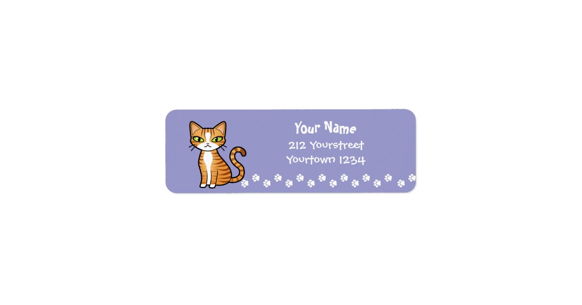 Design Your Own Cartoon Cat Label | Zazzle
