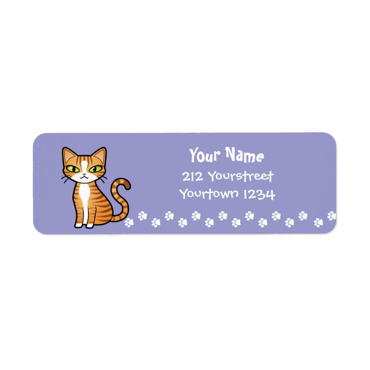Design Your Own Cartoon Cat Label | Zazzle
