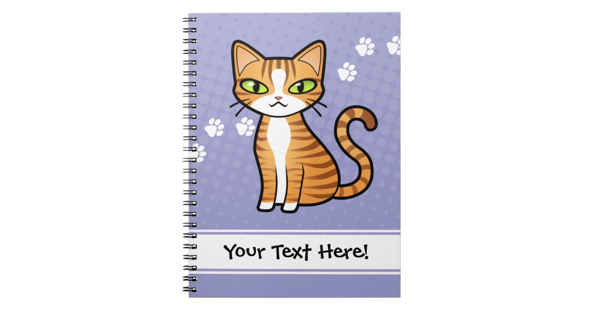 Design Your Own Cartoon Cat Notebook | Zazzle