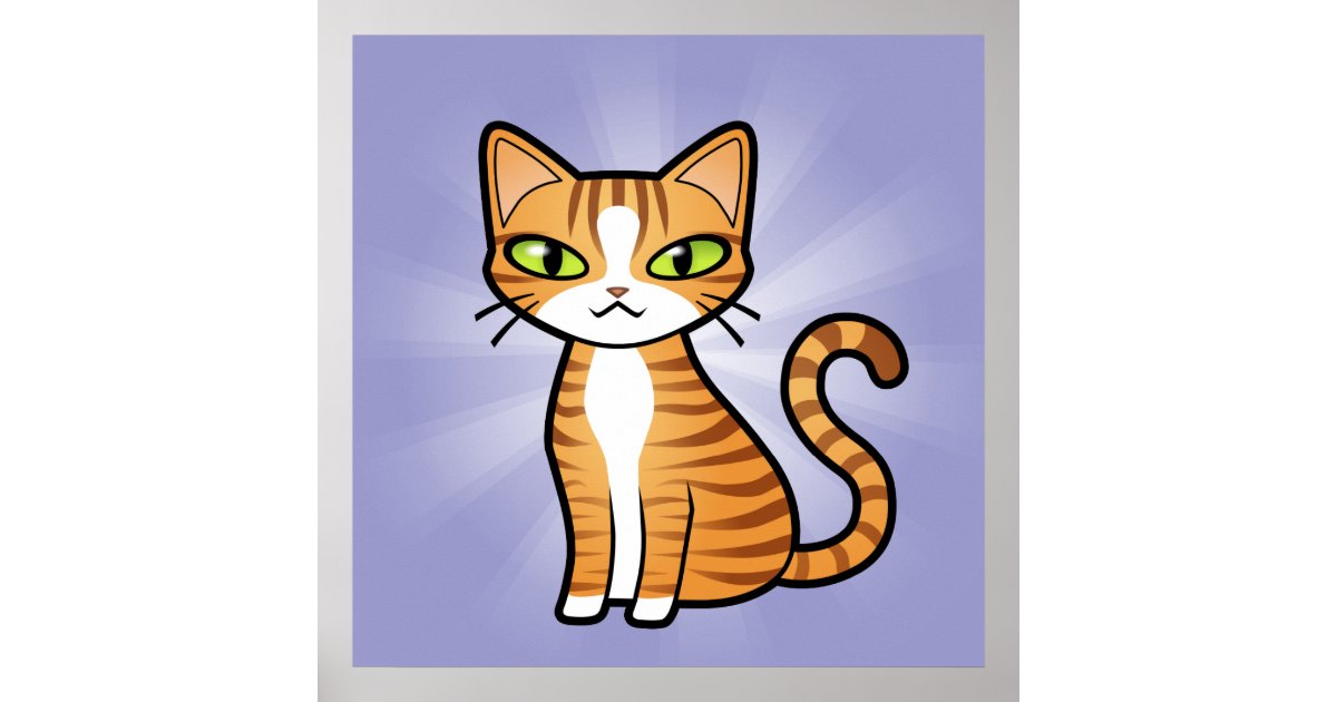Design Your Own Cartoon Cat Poster | Zazzle
