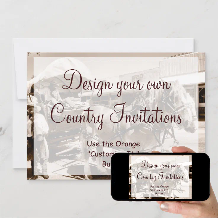 Design your Own Country Invitations Cowboy Horses | Zazzle