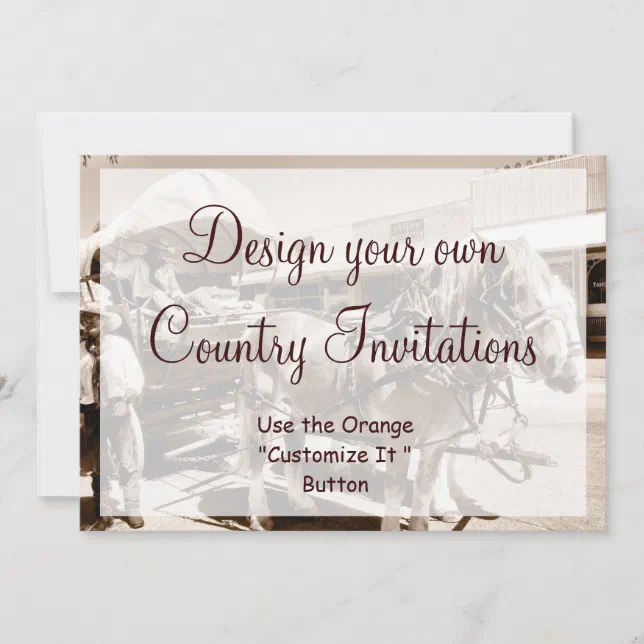 Design your Own Country Invitations Cowboy Horses | Zazzle