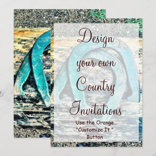 Design your Own Country Invitations HorseShoes | Zazzle