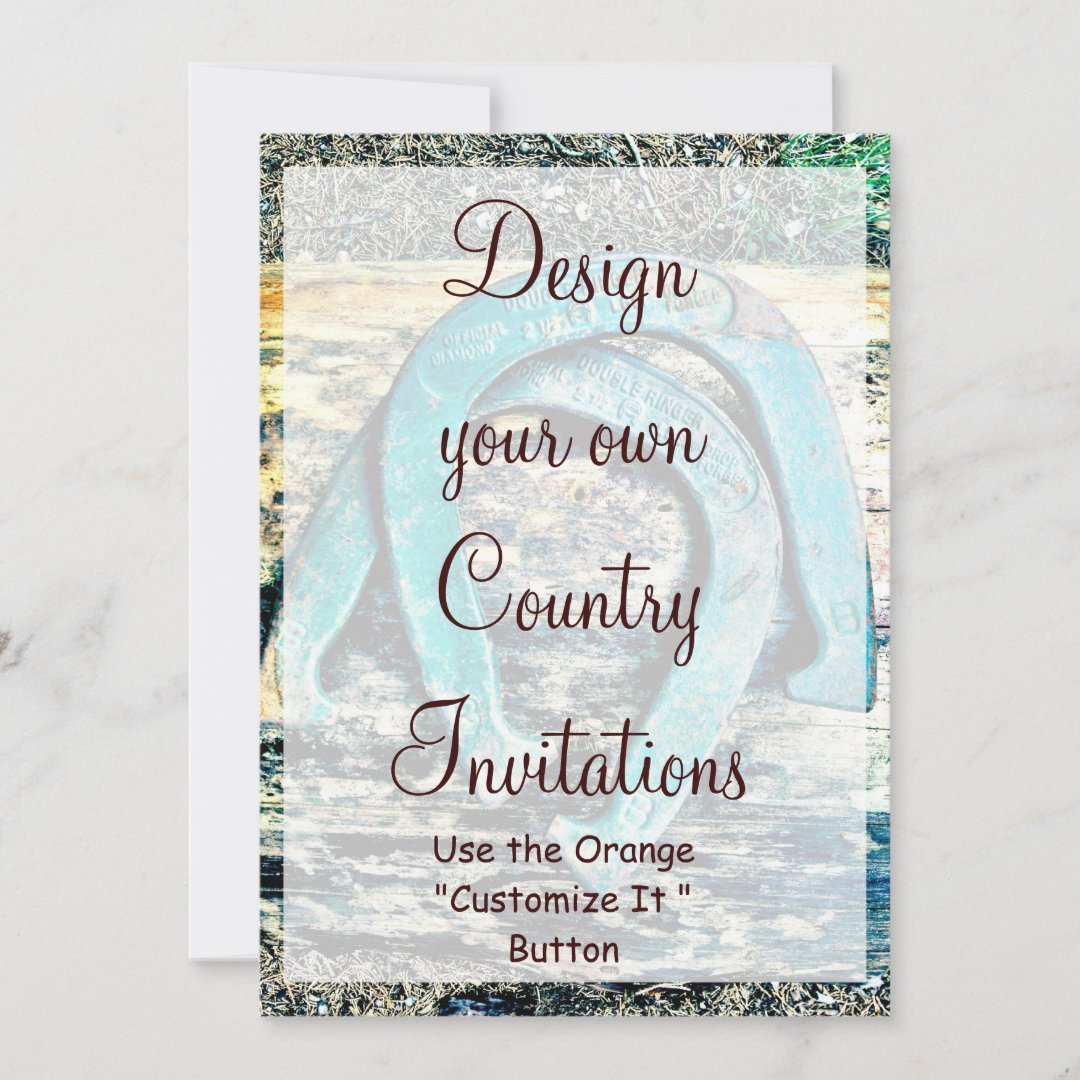 Design your Own Country Invitations HorseShoes | Zazzle