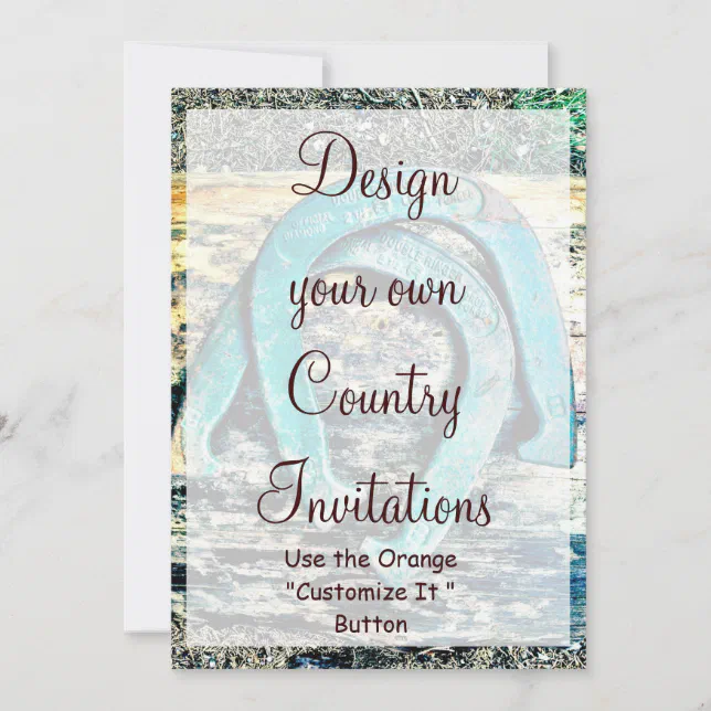 Design your Own Country Invitations HorseShoes | Zazzle