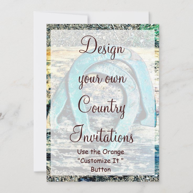 Design your Own Country Invitations HorseShoes | Zazzle