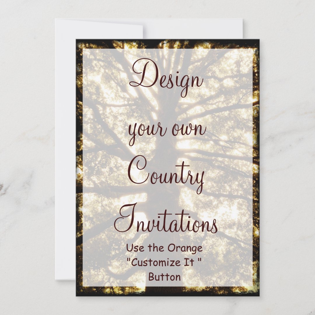 Design your Own Country Invitations Template Tree | Zazzle