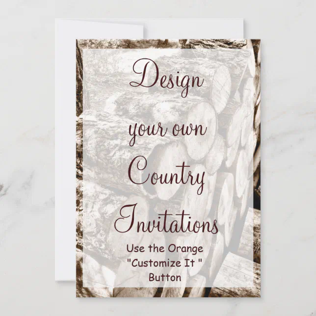 Design your Own Country Invitations Template Wood | Zazzle