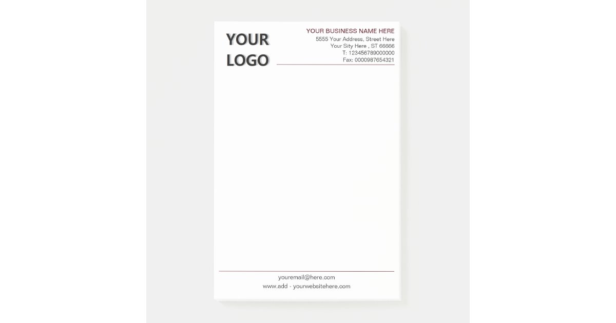 Design Your Own Custom Business Post-it® Notes | Zazzle