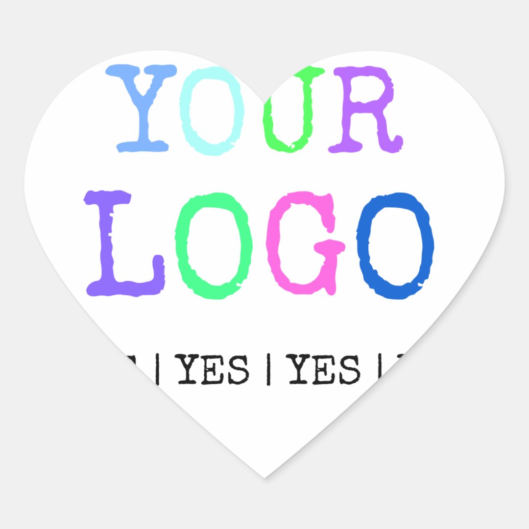 Design Your Own Custom Personalized Logo Heart Sticker | Zazzle