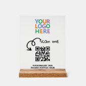 Design Your Own Custom Personalized Logo QR Code Acrylic Sign | Zazzle