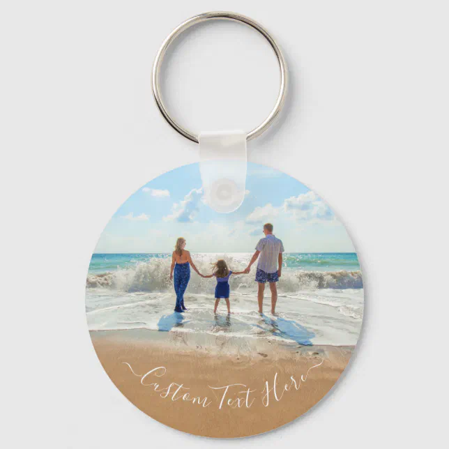 Design Your Own Custom Photo and Text Keychain | Zazzle