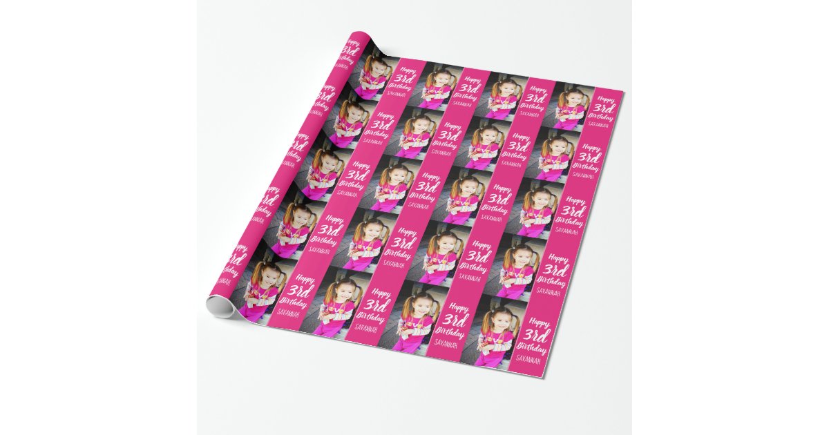 Design Your Own Custom Photo Personalized Birthday Wrapping Paper | Zazzle