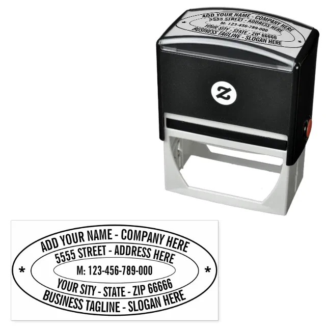 Design Your Own Modern Address Oval Stamp Template | Zazzle