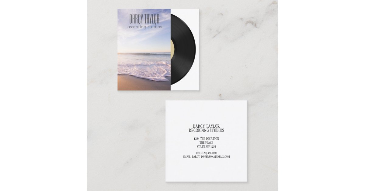 Design Your Own Music Album Cover Square Business Card | Zazzle