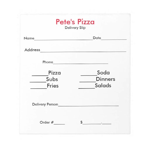 "Design-Your-Own" Order Slips Notepad | Zazzle