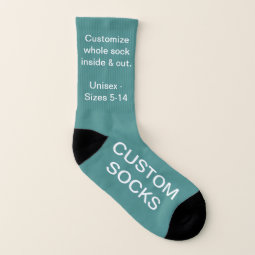 Design Your Own Personalized Small TEAL Socks | Zazzle