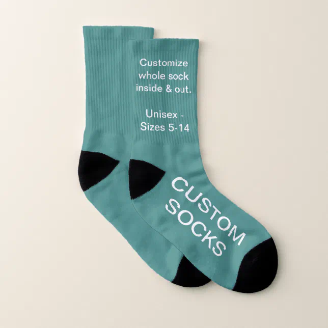 Design Your Own Personalized Small TEAL Socks | Zazzle