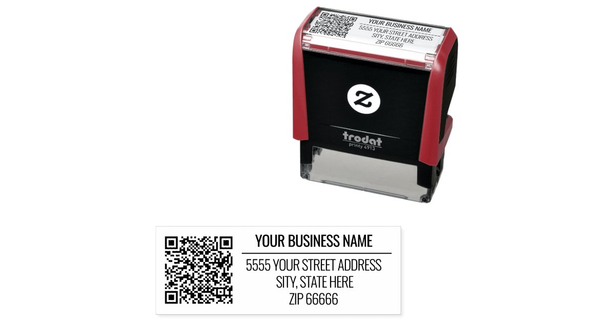 Design Your Own QR Code Address Self-inking Stamp | Zazzle
