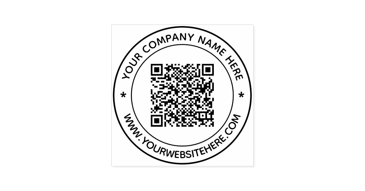 Design Your Own QR Code Custom Text Round Stamp | Zazzle