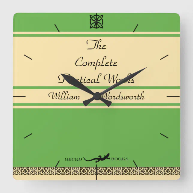 Design Your Own Retro Book Cover Timepiece Square Wall Clock | Zazzle