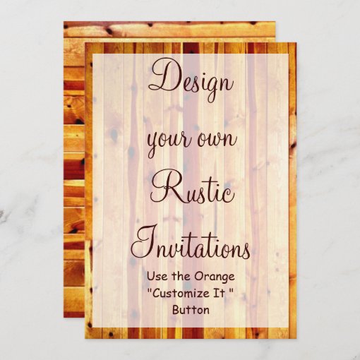 Design your Own Rustic Invitations Blank Template | Zazzle
