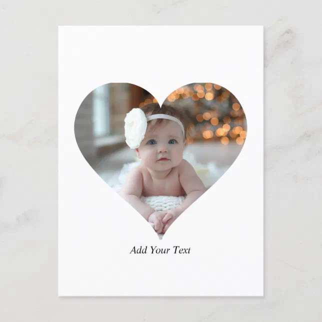 Design Your Own Single Heart Shaped Photo Postcard | Zazzle
