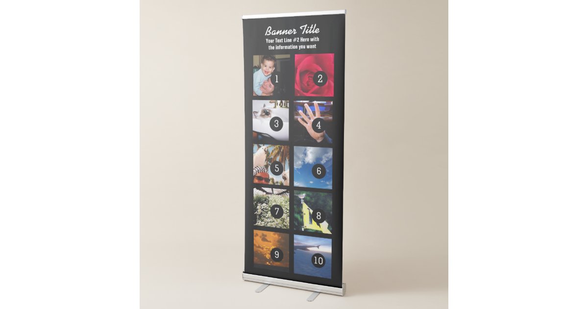 Design Your Own Vertical Banner 10 pics +text easy | Zazzle