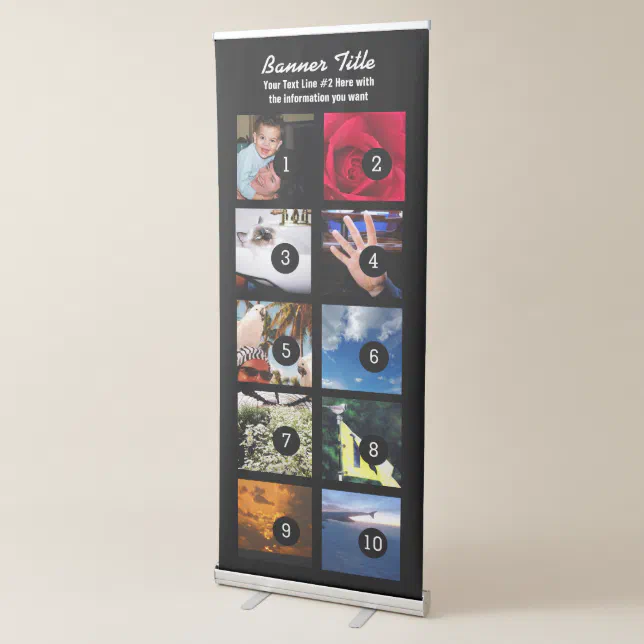 Design Your Own Vertical Banner 10 pics +text easy | Zazzle