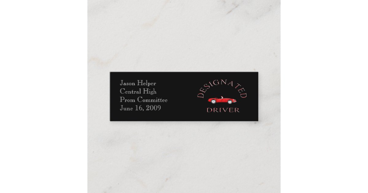 Designated Driver Business Card | Zazzle