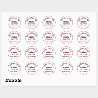 Designated Driver Stickers Personalized Stickers | Zazzle