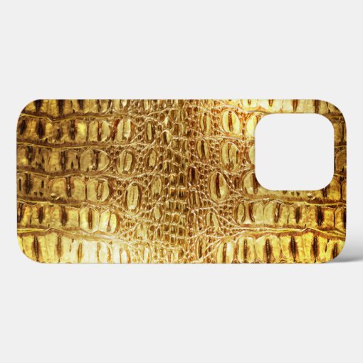 Designer Alligator Crocodile Skin Shiny Gold Case-Mate iPhone Case | Zazzle